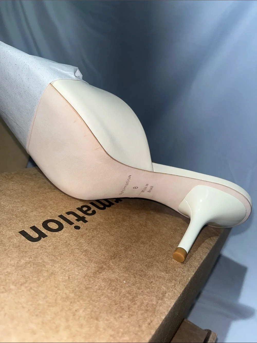 Reformation | Shoes | Reformation Clementine Heeled Mule Sandal Almond ...